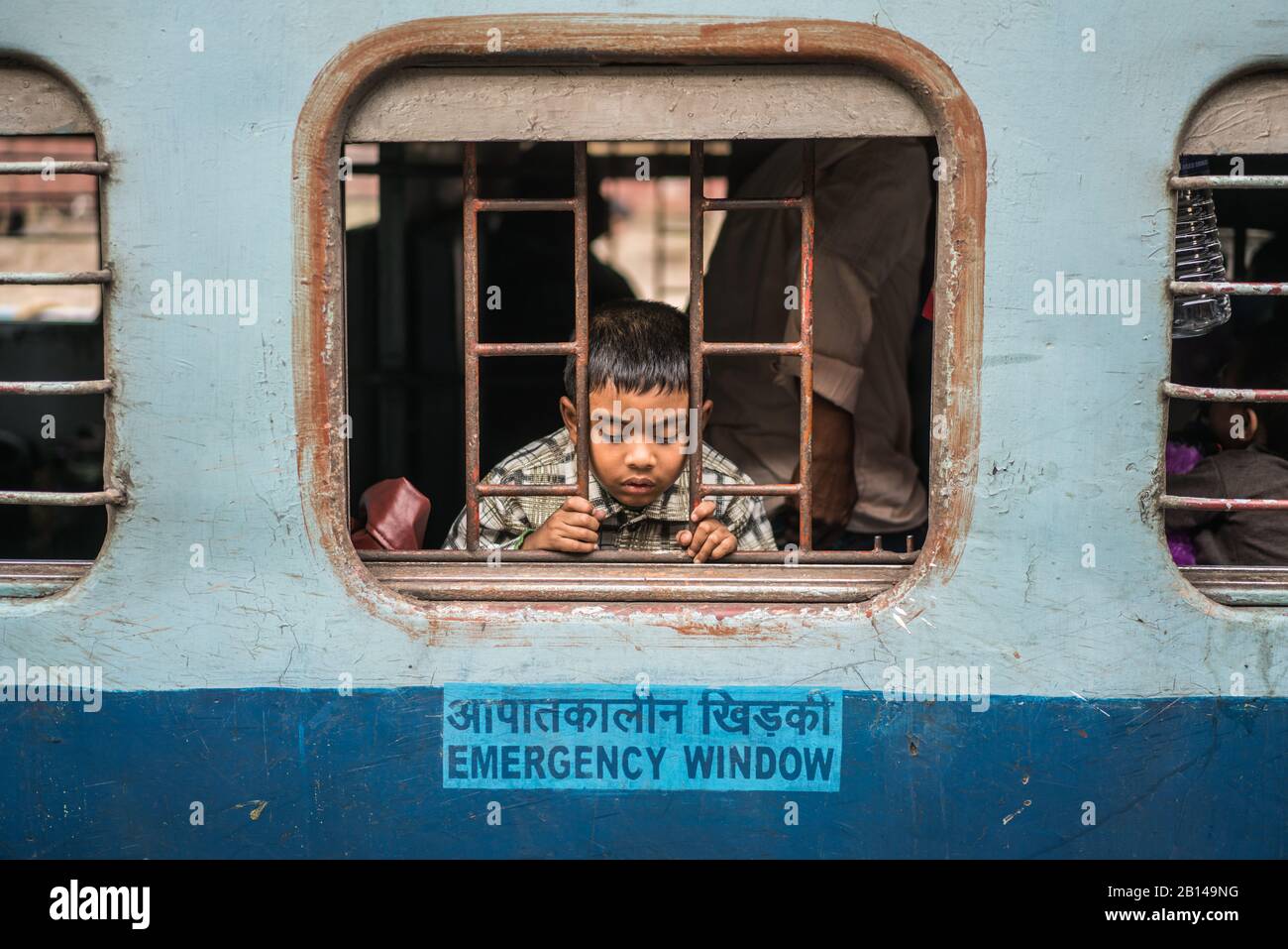 Local people in the train, India, Asia Stock Photo - Alamy