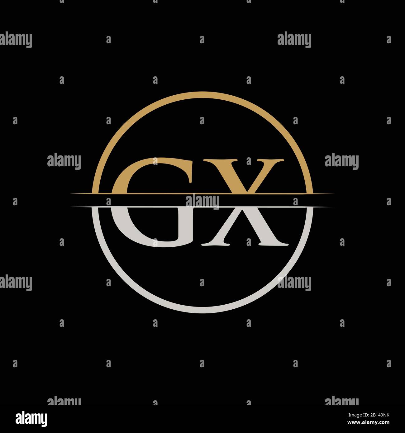GX letter Type Logo Design vector Template. Initial Letter GX logo ...