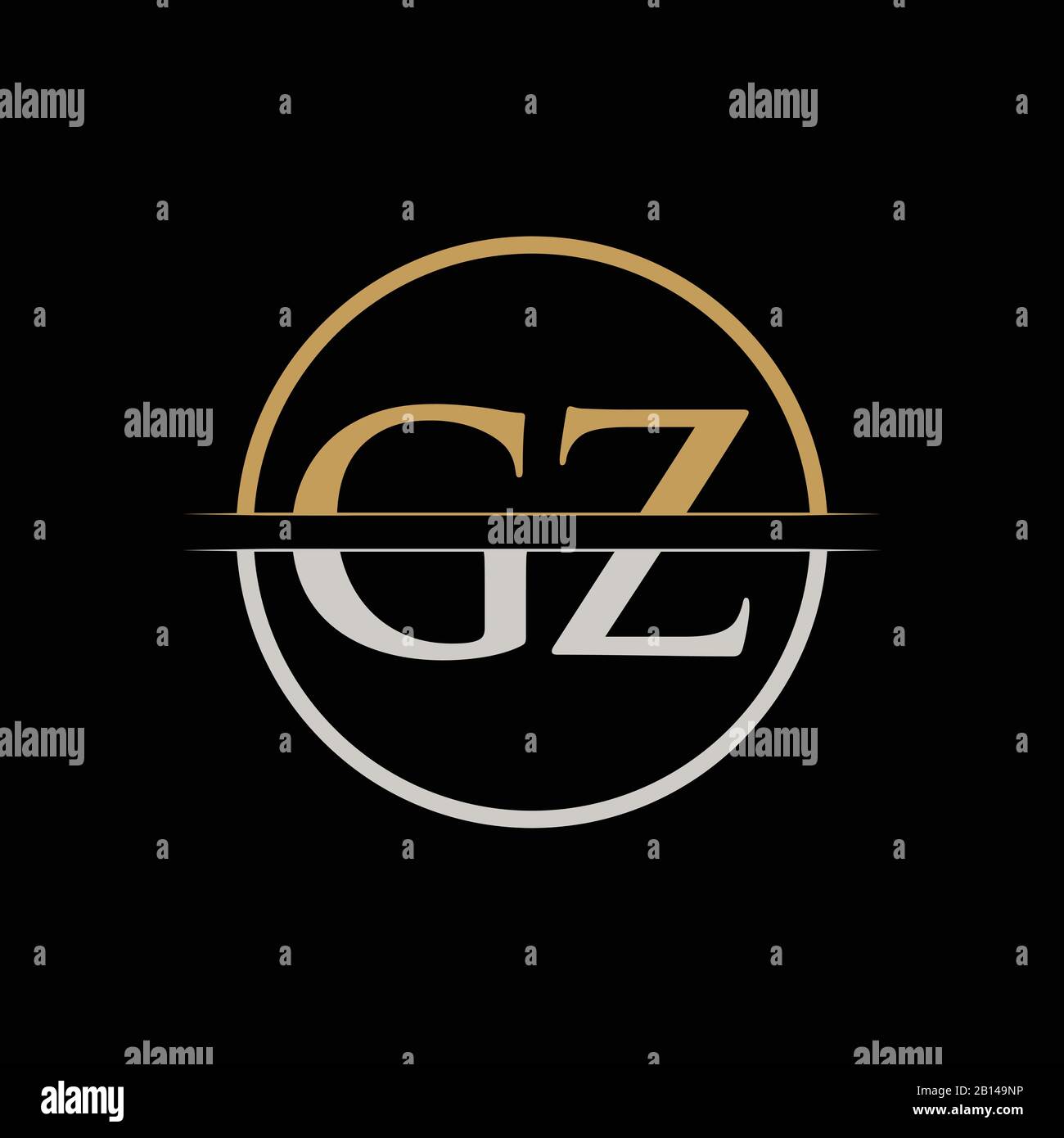 GZ letter Type Logo Design vector Template. Initial Letter GZ logo ...
