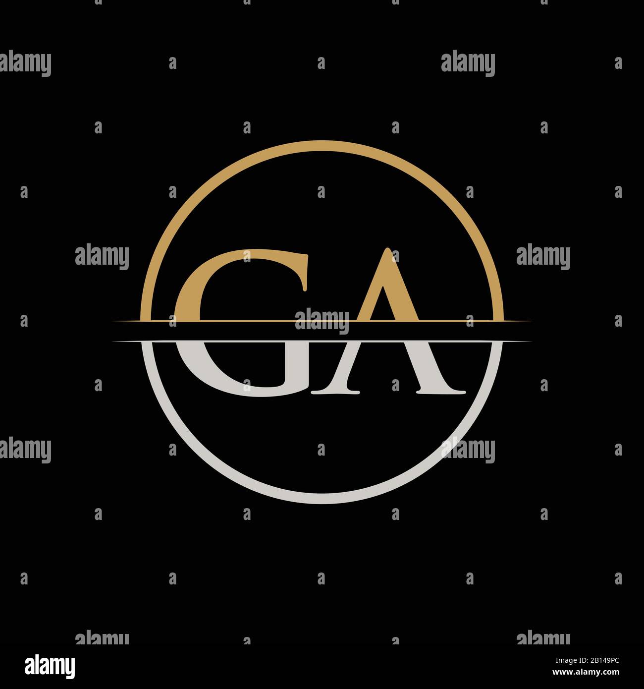 GA letter Type Logo Design vector Template. Initial Letter GA logo ...