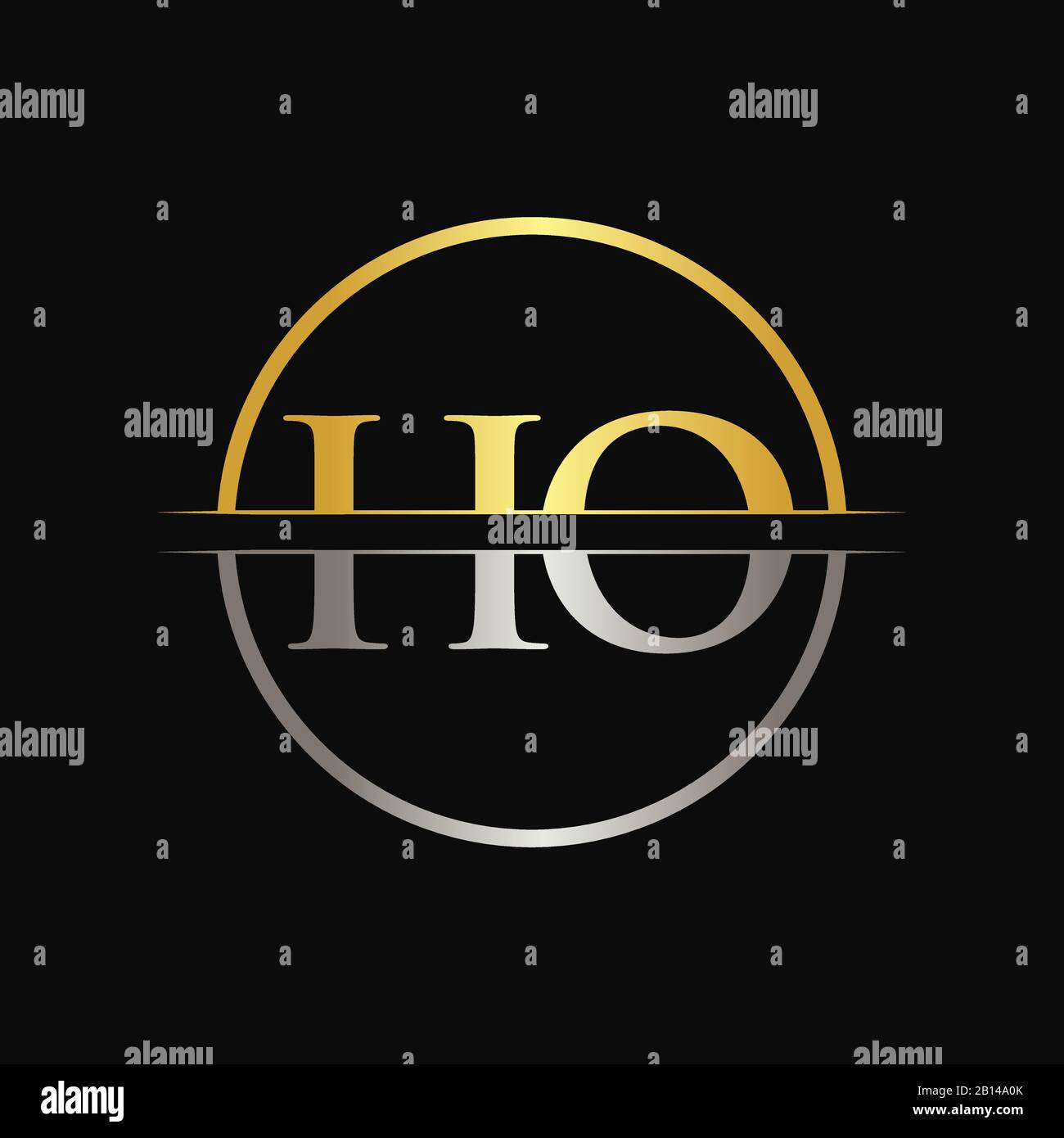 HO letter Type Logo Design vector Template. Abstract Letter HO logo ...