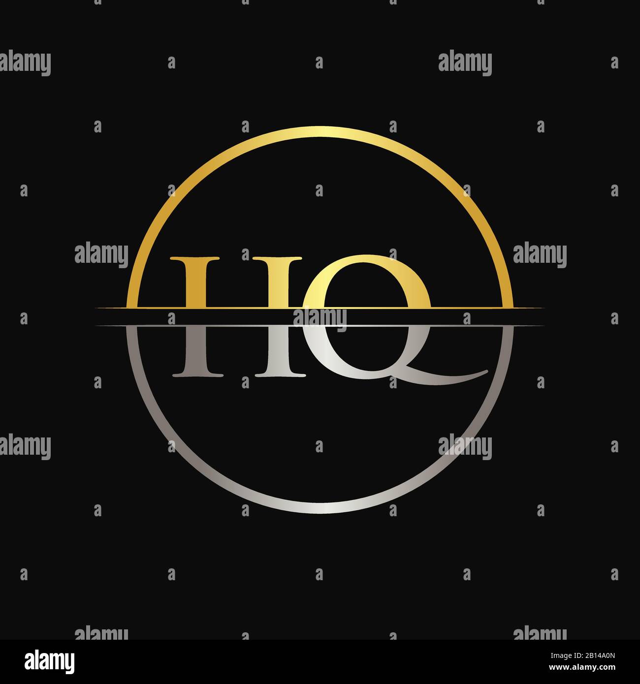 HQ letter Type Logo Design vector Template. Abstract Letter HQ logo ...