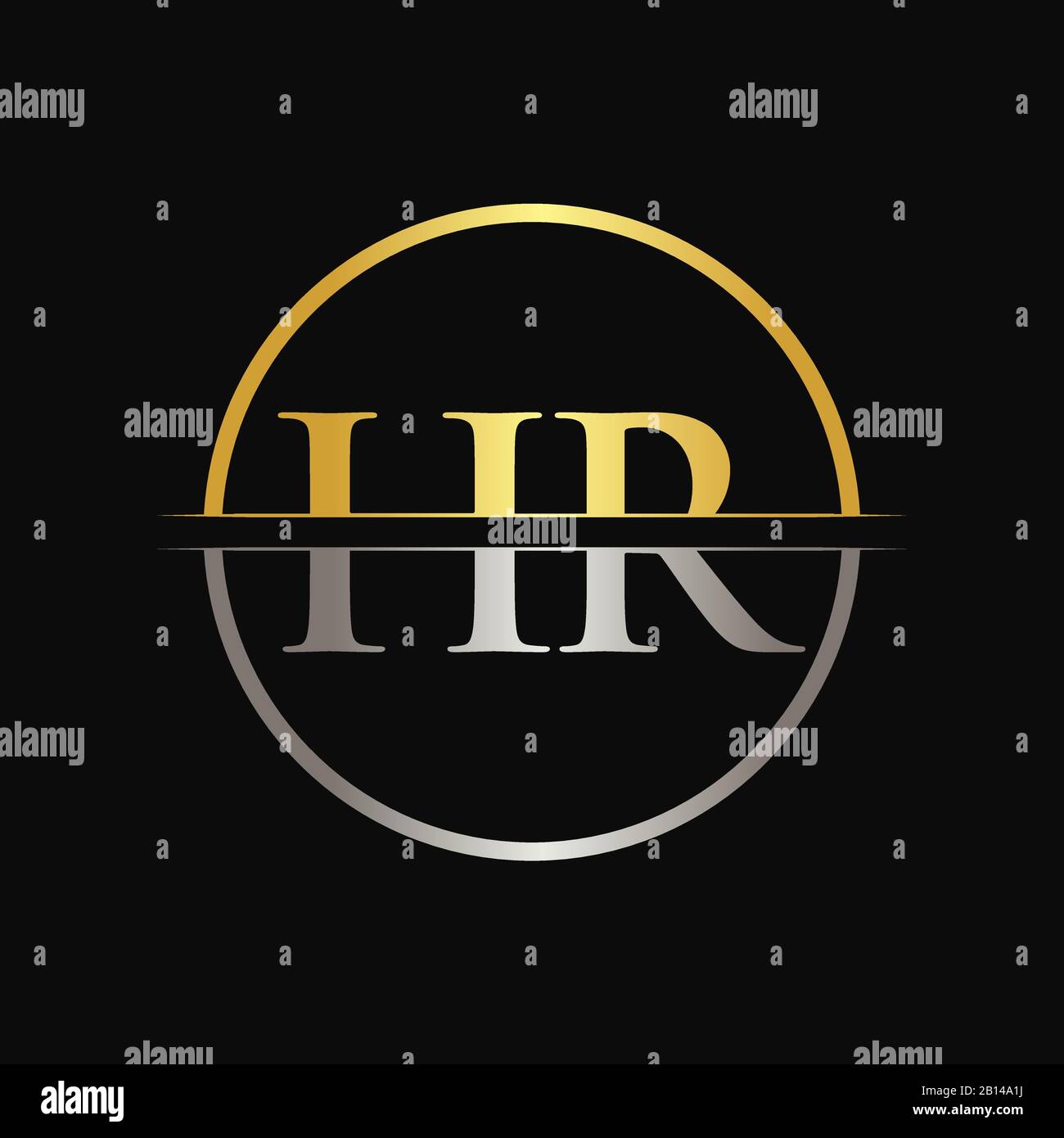 HR letter Type Logo Design vector Template. Abstract Letter HR logo ...