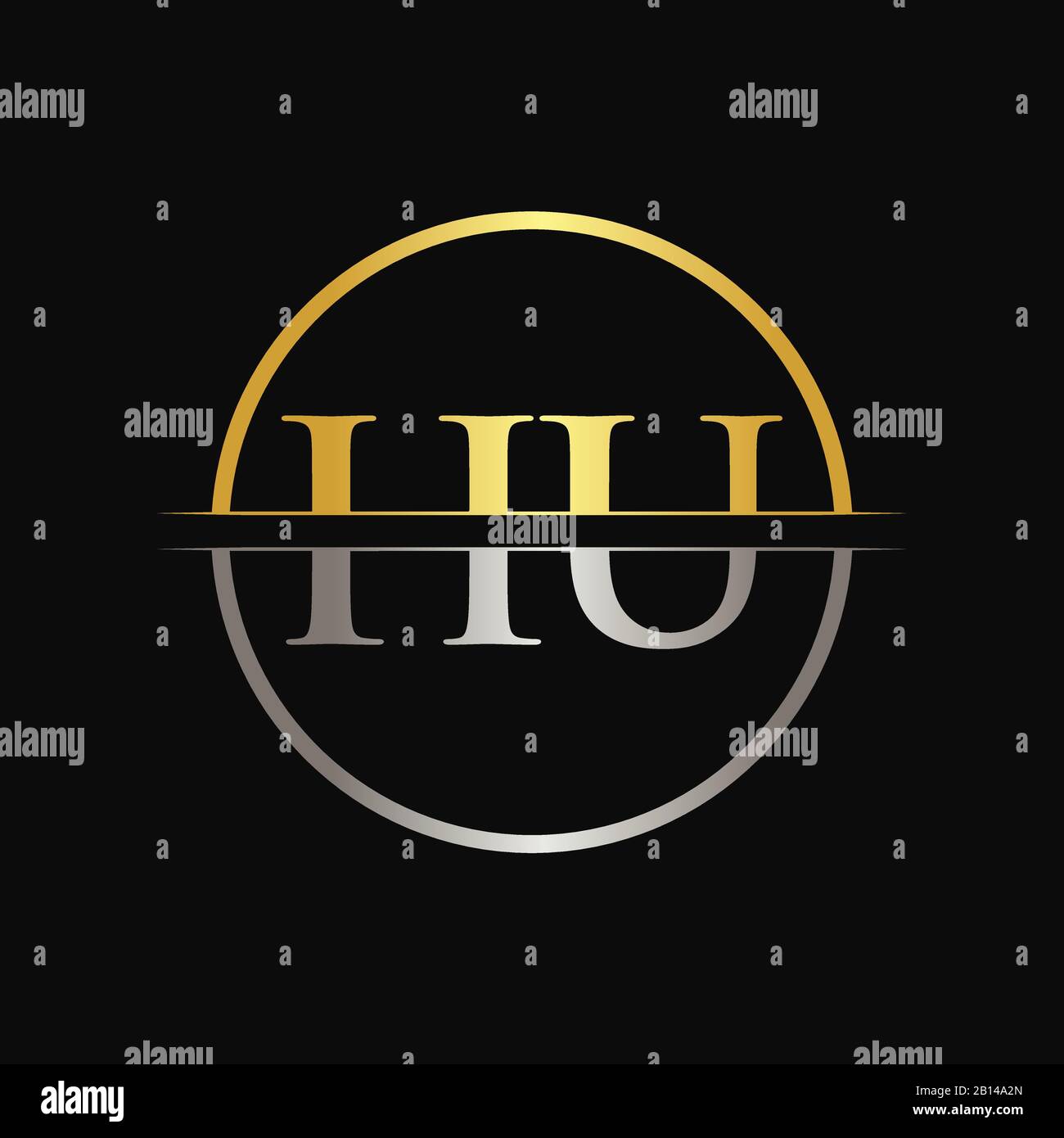 HU letter Type Logo Design vector Template. Abstract Letter HU logo ...