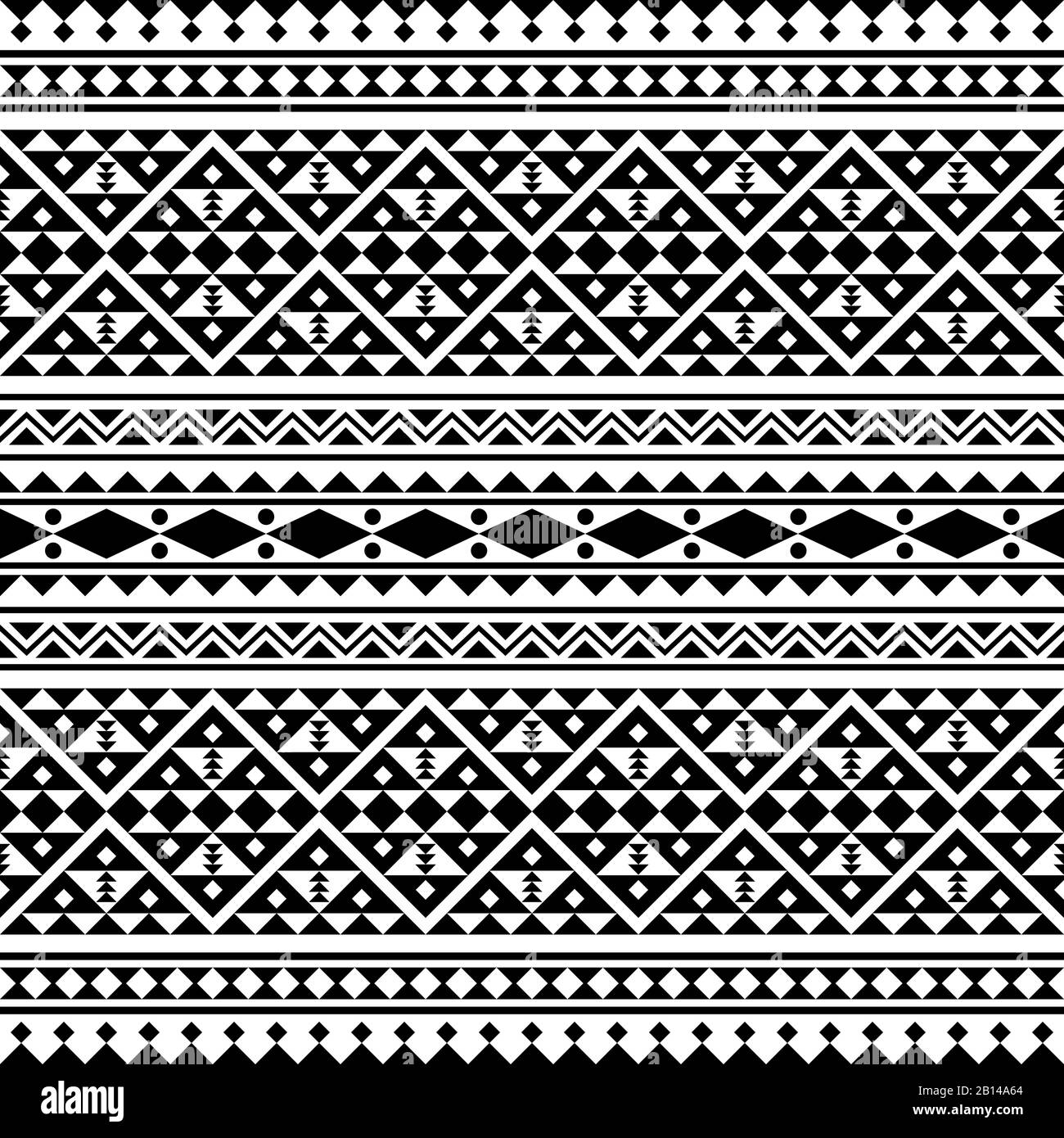 Aztec ethnic seamless pattern design in black and white color. Ethnic ...
