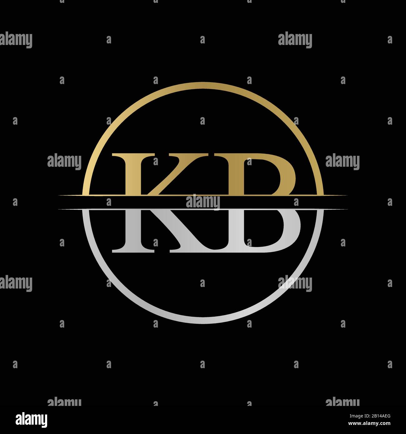 Initial KB letter Type Logo Design vector Illustration. Abstract Letter ...