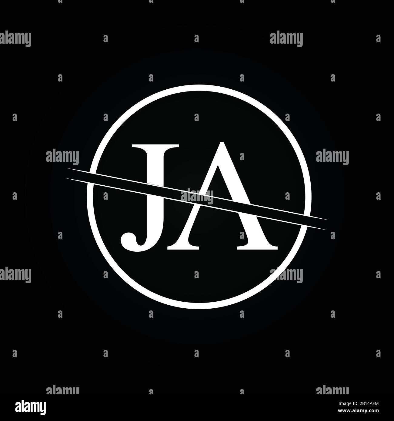 JA letter Type Logo Design vector Template. Abstract Letter JA logo ...