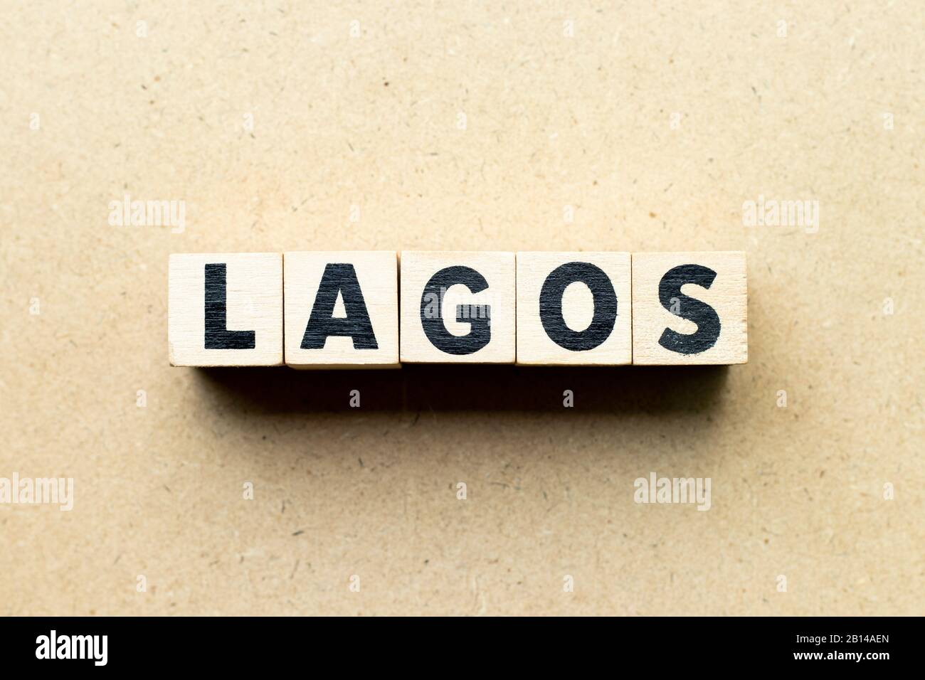 Letter block in word Lagos on wood background Stock Photo - Alamy