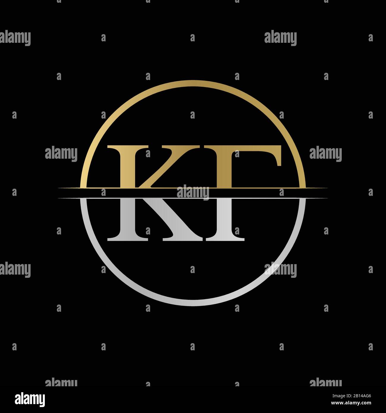 Initial KF letter Logo Design vector Illustration. Abstract Letter KF ...