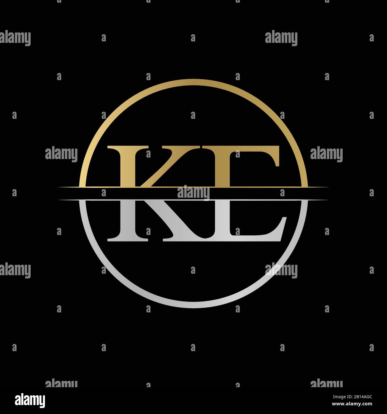 Initial KE letter Logo Design vector Illustration. Abstract Letter KE ...