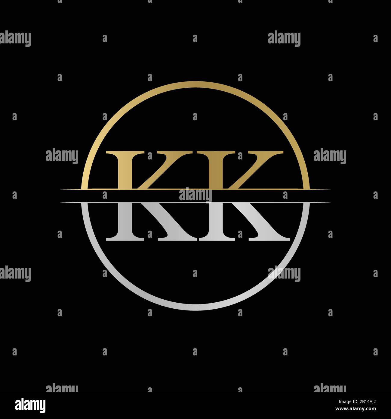 Initial KK letter Logo Design vector Illustration. Abstract Letter KK ...