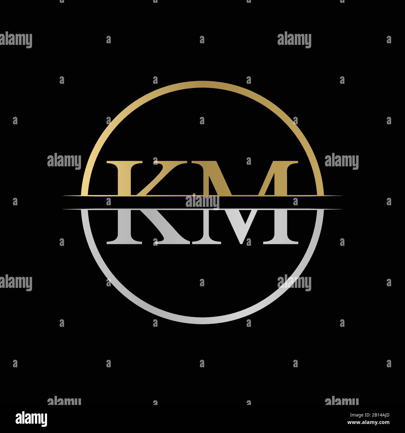 Initial KM letter Logo Design vector Illustration. Abstract Letter KM logo Design Stock Vector ...
