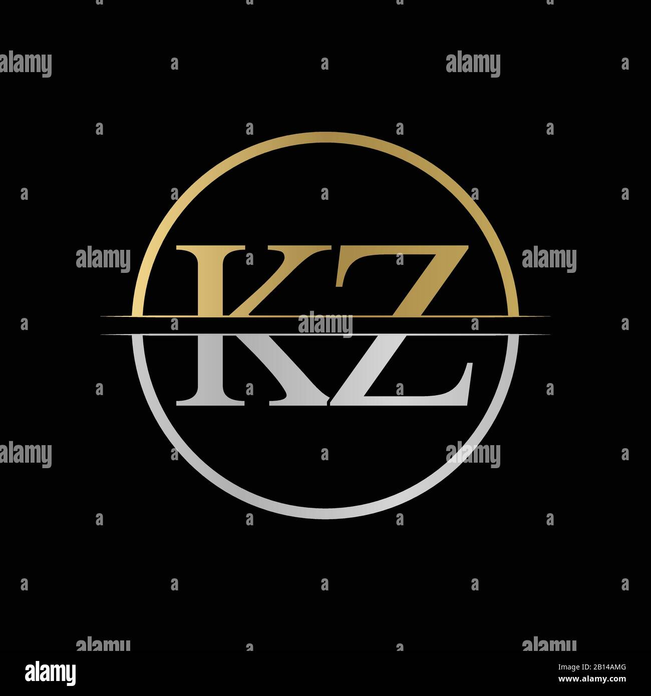 Initial KZ letter Logo Design vector Illustration. Abstract Letter KZ ...
