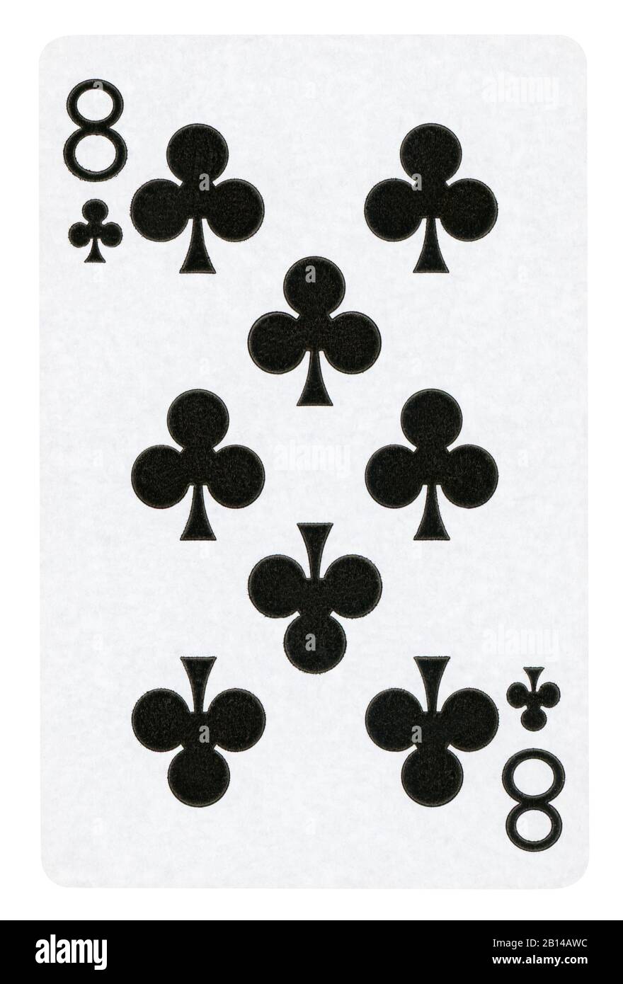 Eight of Clubs Vintage playing card - isolated on white (clipping path ...
