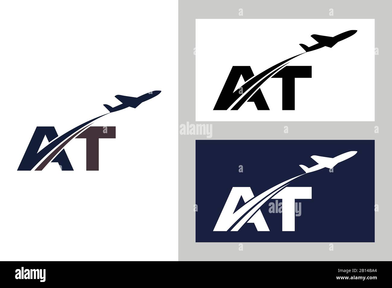 Initial Letter A and T with Aviation Logo Design, Air, Airline ...