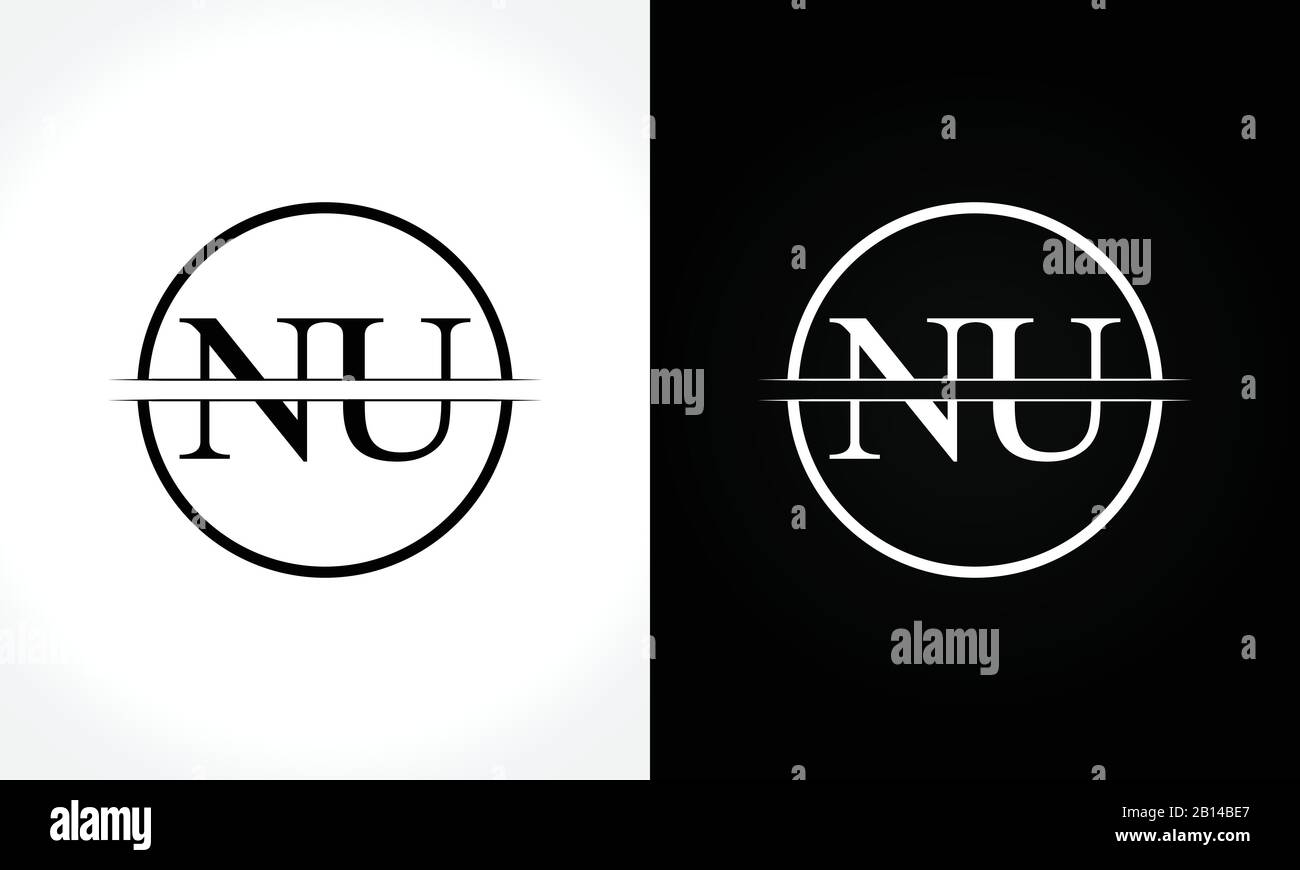 Initial Monogram Letter NU Logo Design Vector Template. NU Letter Logo ...