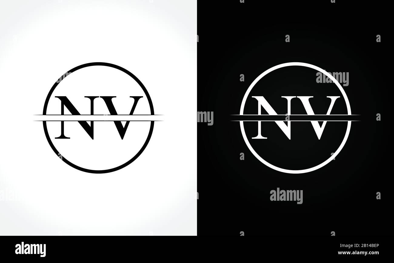 Initial Monogram Letter NV Logo Design Vector Template. NV Letter Logo ...