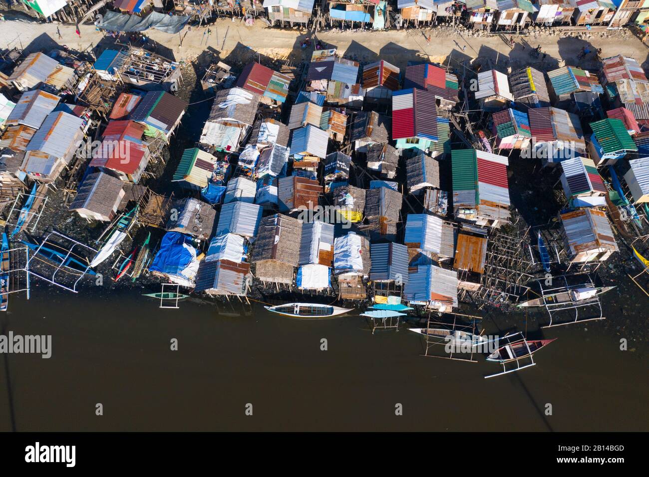 Aerial view of a Badjao community on the outskirts of Cebu City ...