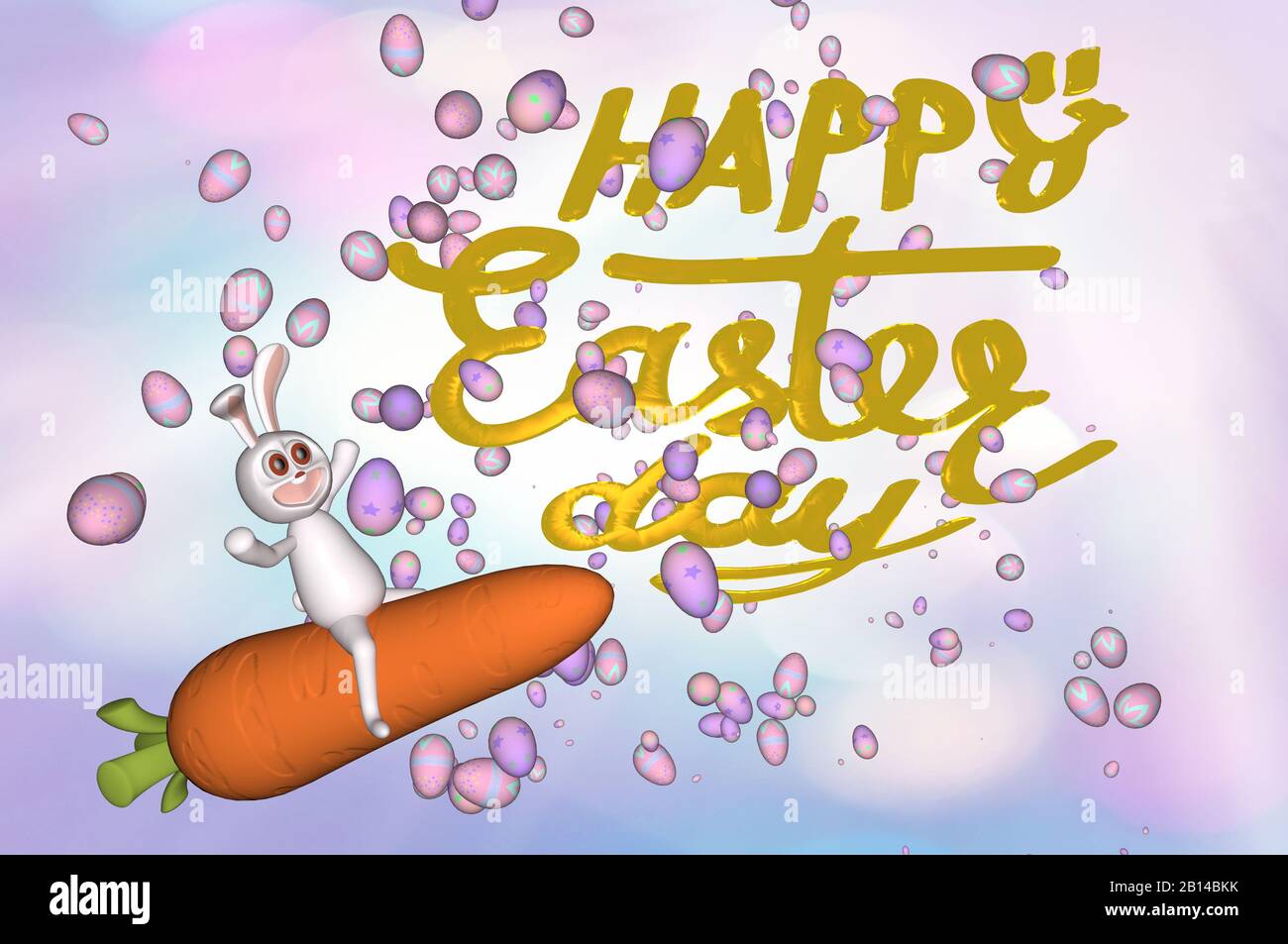 Bunny Racing Carrot with easter egg background , Concept : HAPPY ...