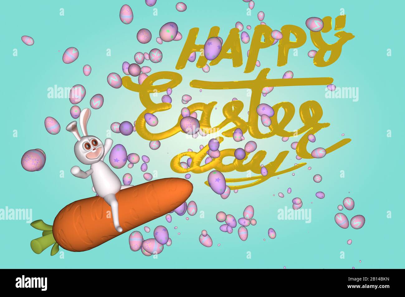 Bunny Racing Carrot with easter egg background , Concept : HAPPY ...