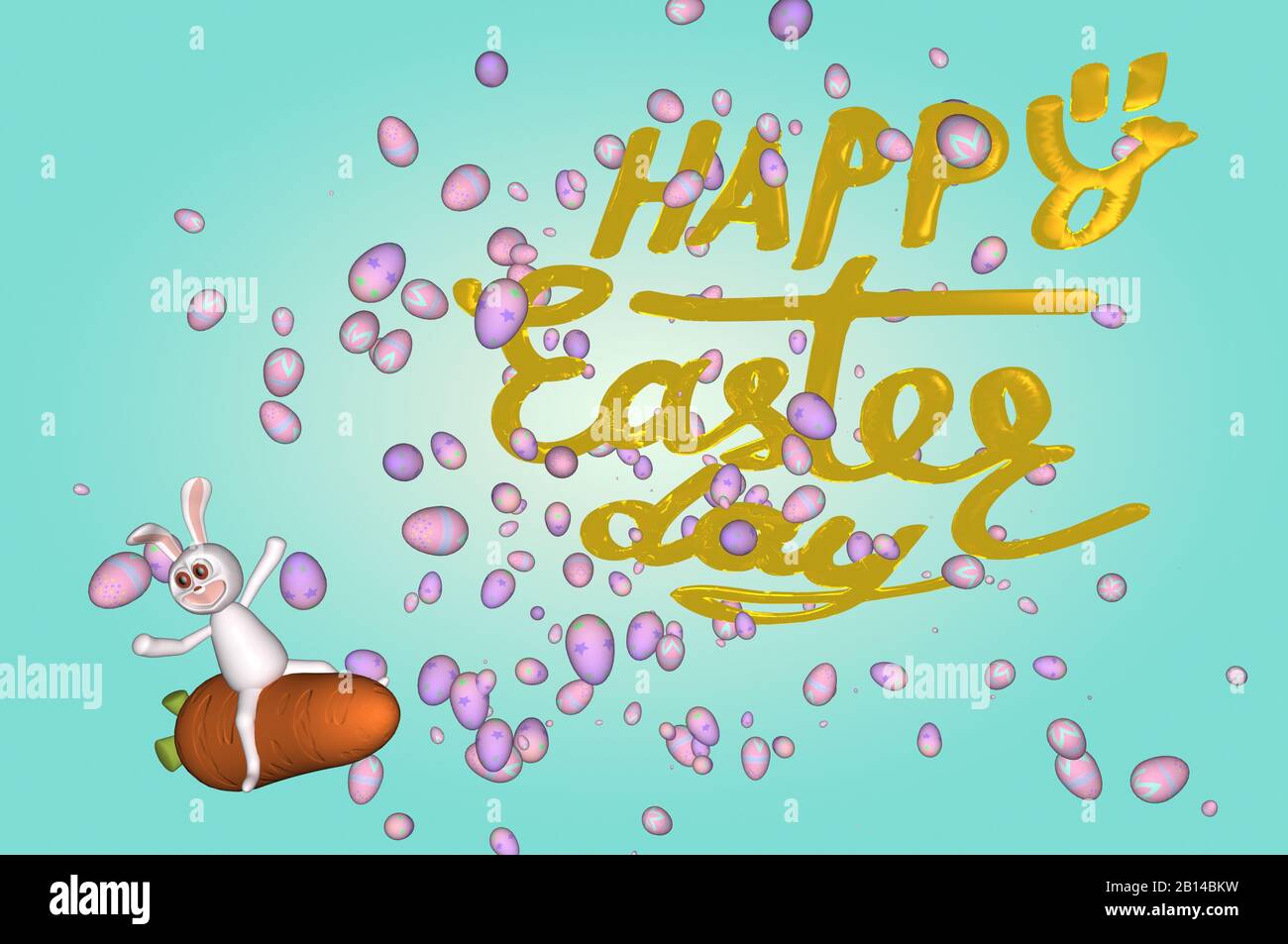 Bunny Racing Carrot with easter egg background , Concept : HAPPY ...