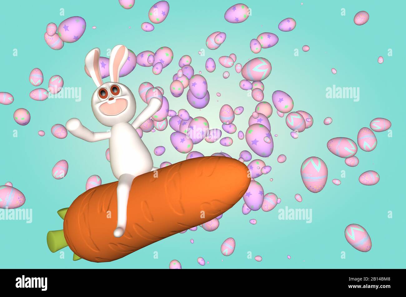 Bunny Racing Carrot with easter egg background , Concept : HAPPY ...