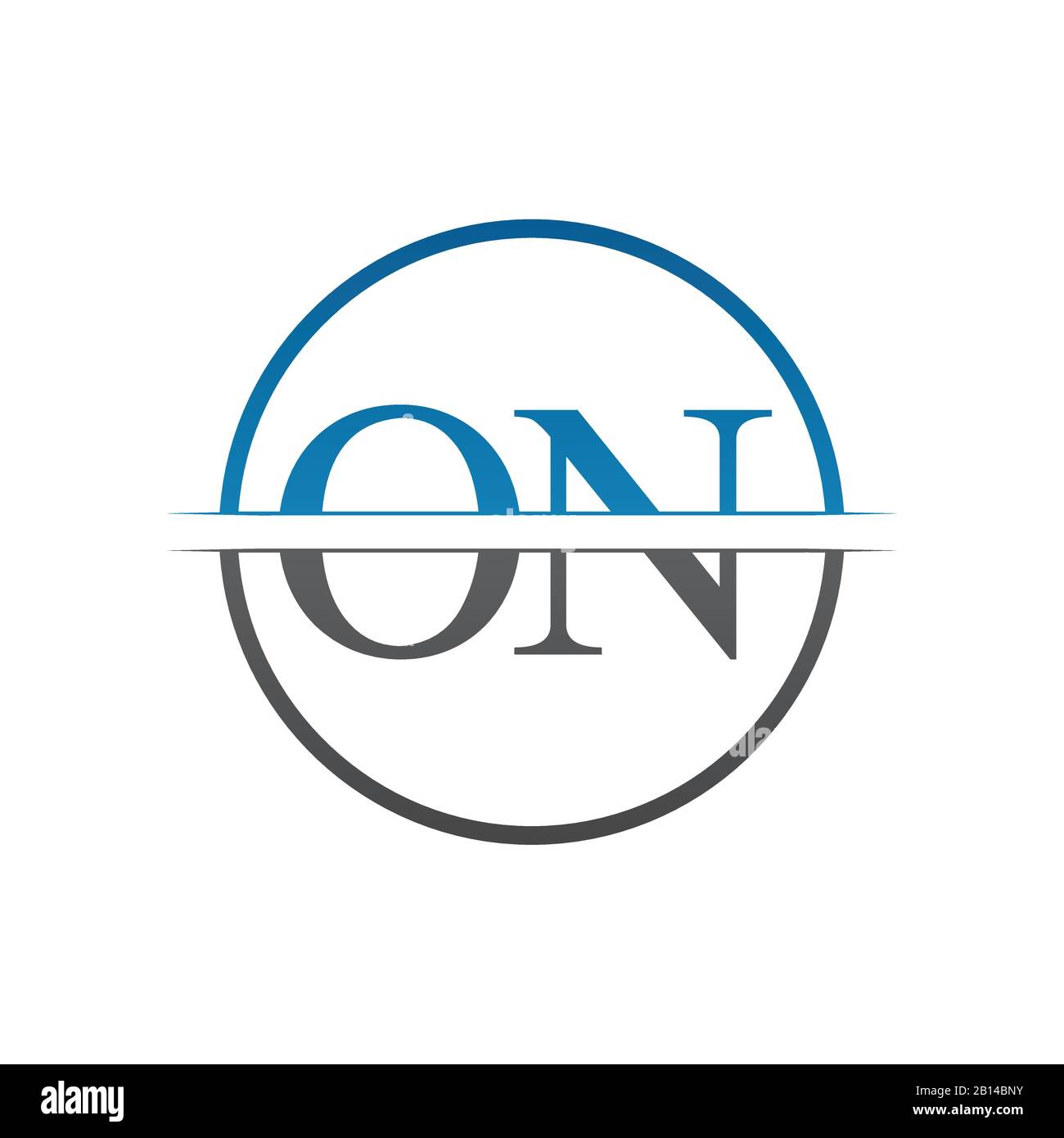 Initial Monogram Letter ON Logo Design Vector Template. ON Letter Logo ...