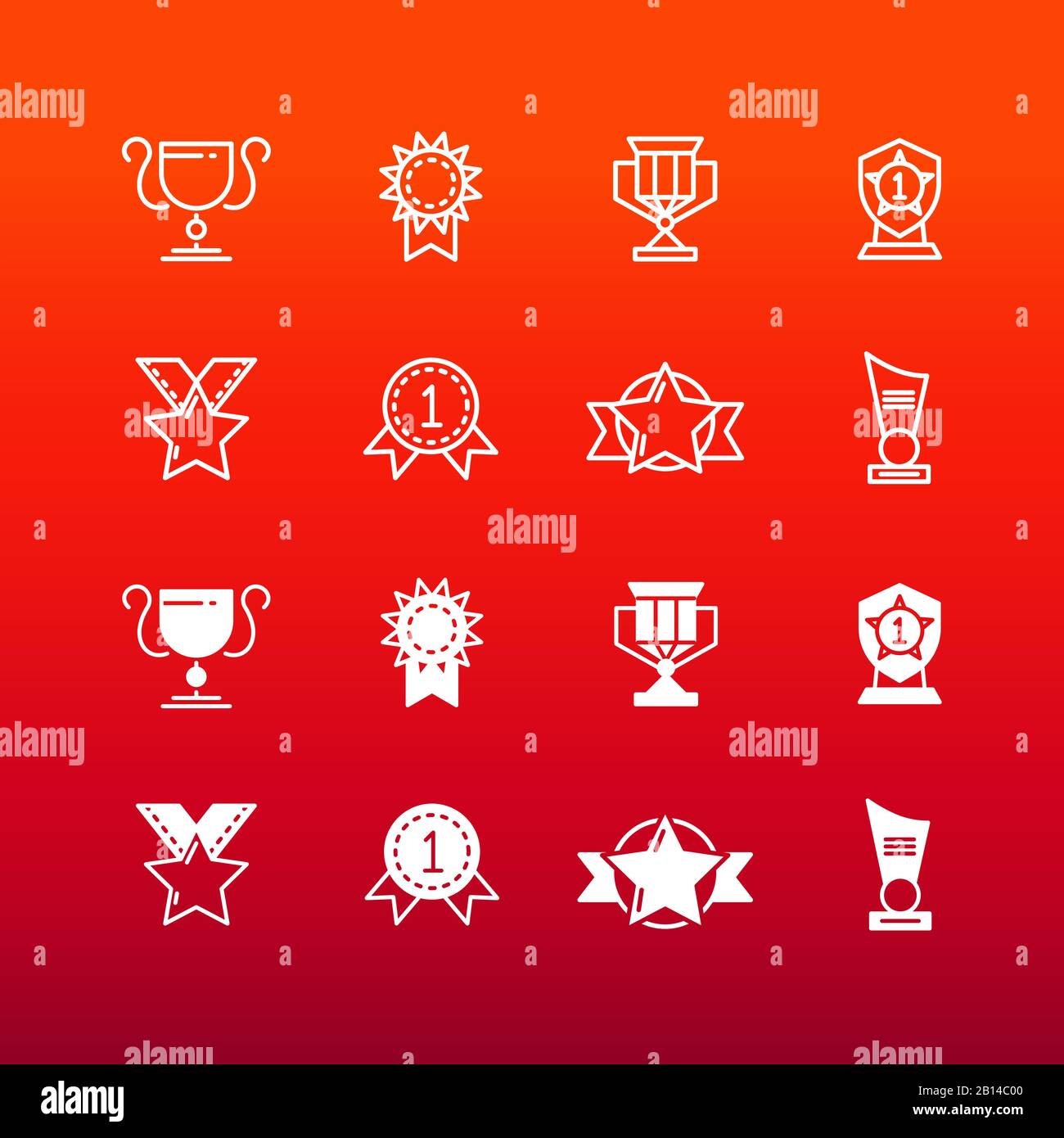 Celebration trophy cup medal flag football Stock Vector Images - Alamy