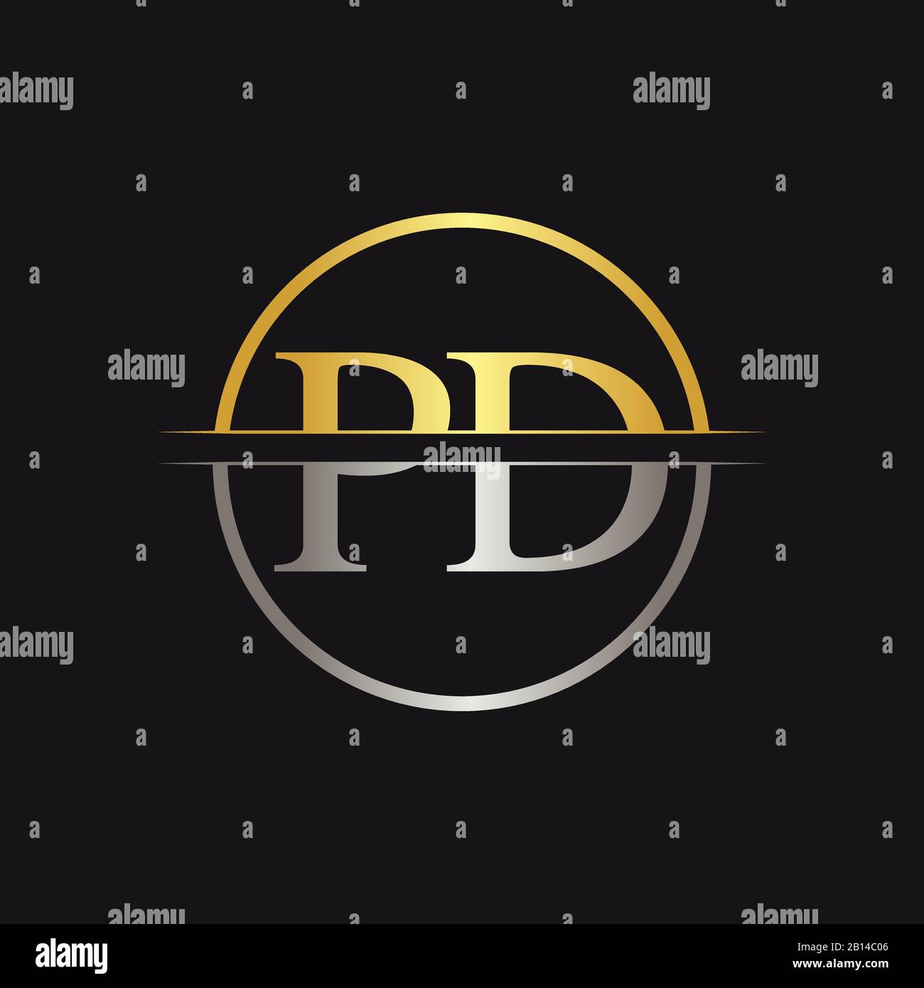 Initial Monogram Letter PD Logo Design Vector Template. PD Letter Logo ...