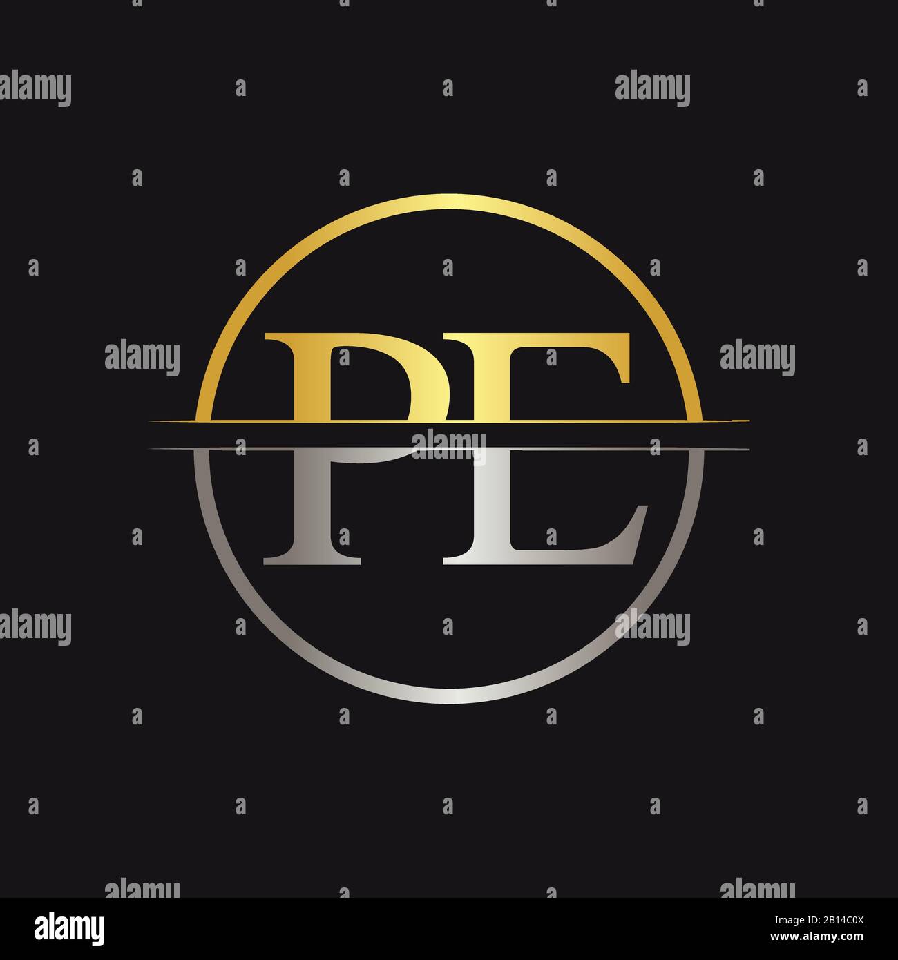 Initial Monogram Letter PE Logo Design Vector Template. PE Letter Logo ...