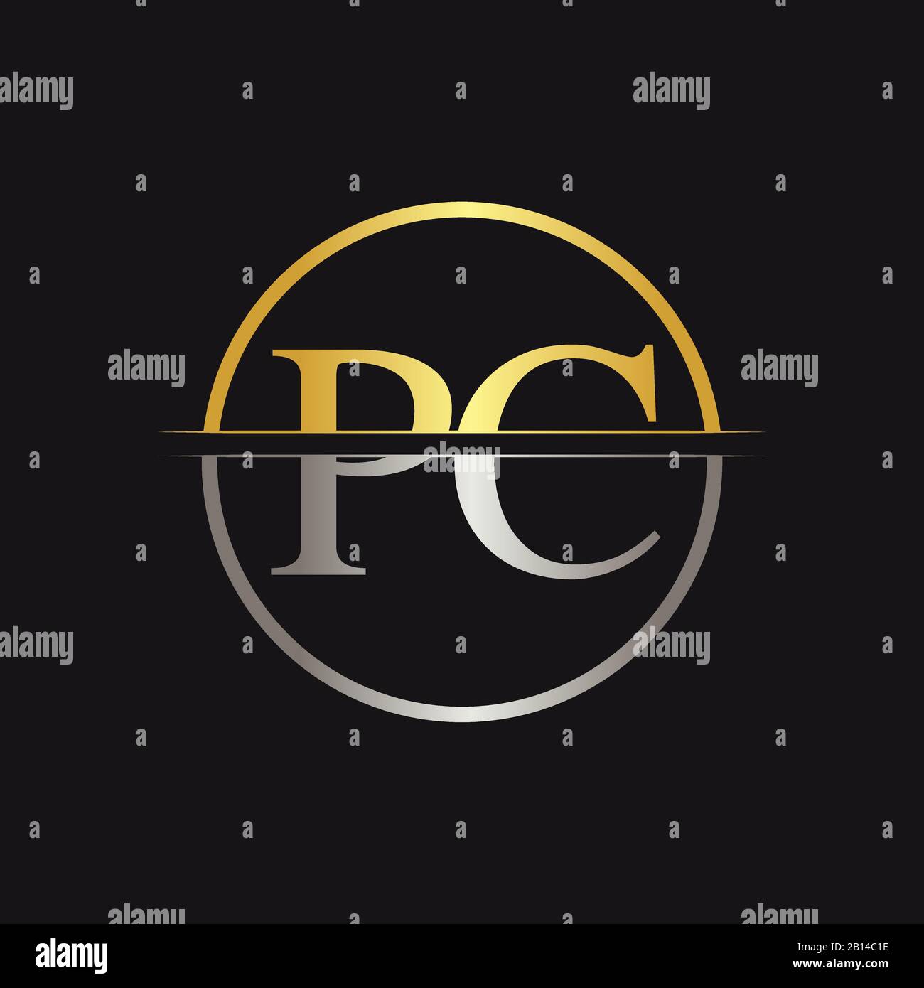 Initial Monogram Letter PC Logo Design Vector Template. PC Letter Logo ...