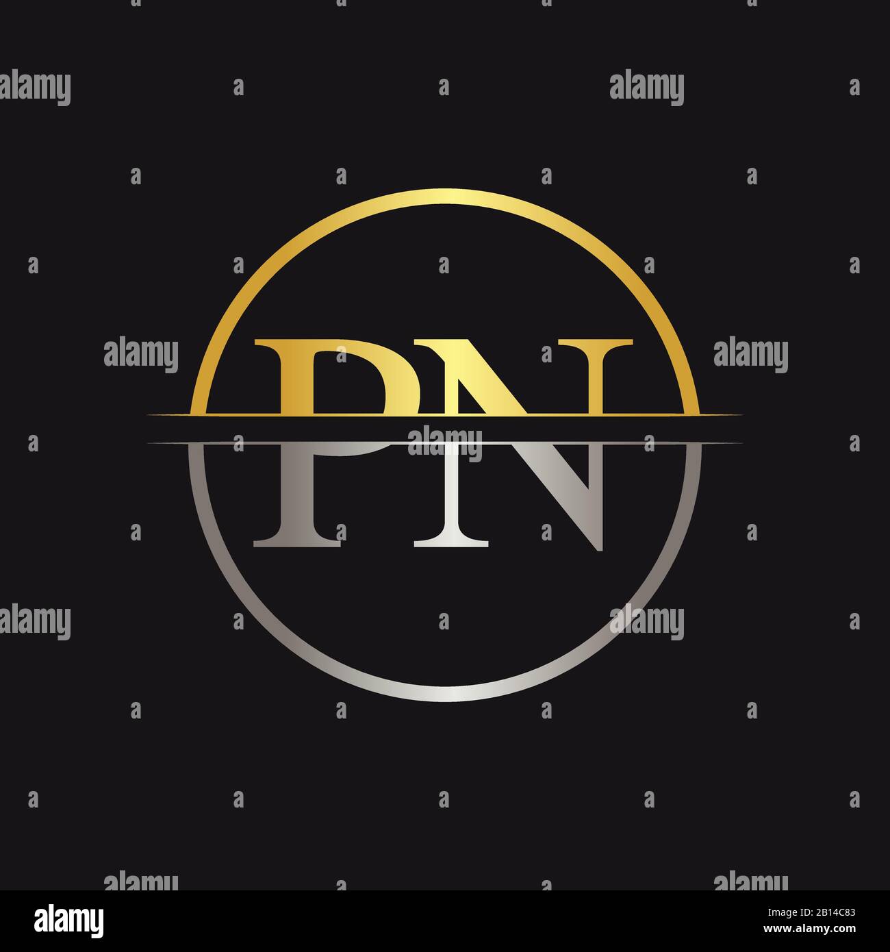 Initial Monogram Letter PN Logo Design Vector Template. PN Letter Logo ...