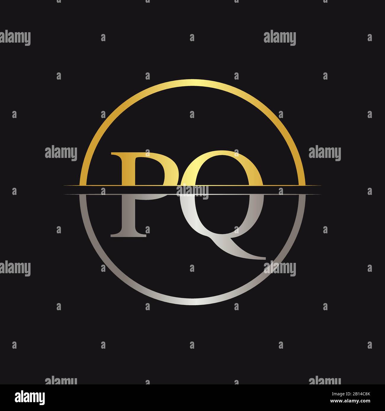 Initial Monogram Letter PQ Logo Design Vector Template. PQ Letter Logo ...
