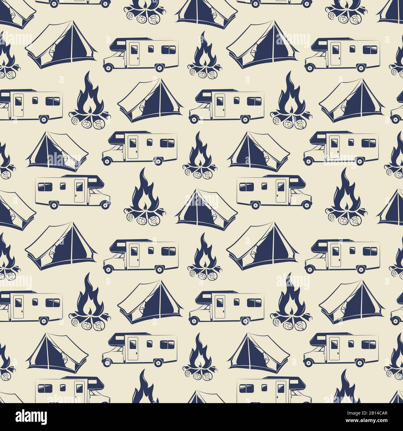 Travel or camping seamless pattern. Background tourism summer, vector ...
