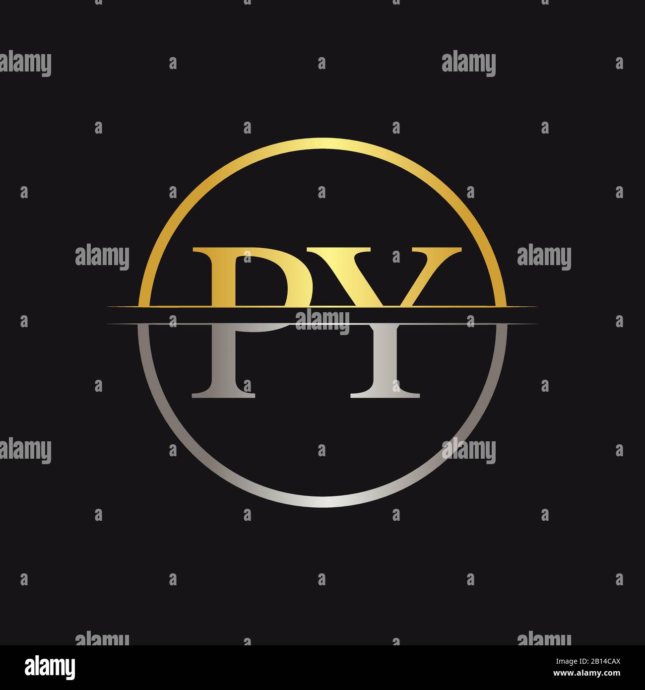 Initial Monogram Letter PY Logo Design Vector Template. PY Letter Logo ...