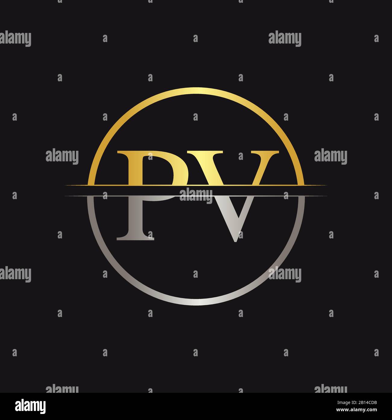Initial Monogram Letter PV Logo Design Vector Template. PV Letter Logo ...