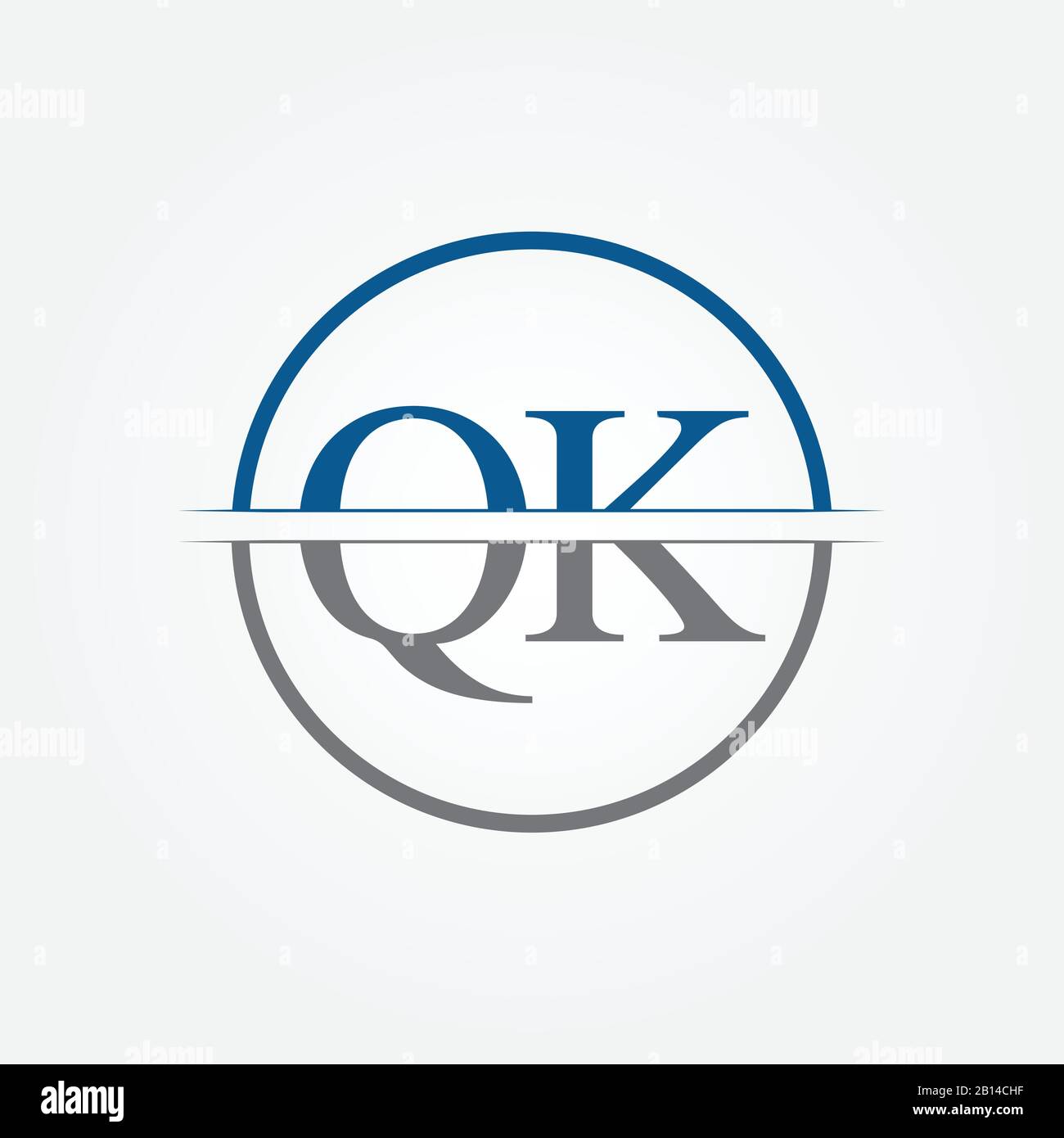 Initial Monogram Letter QK Logo Design Vector Template. QK Letter Logo ...