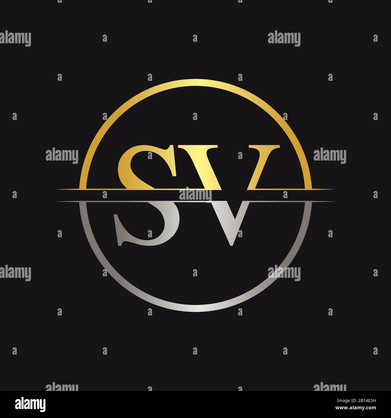 Initial Letter SV Logo Design Vector Template. SV Letter Logo Design Stock Vector Image & Art ...