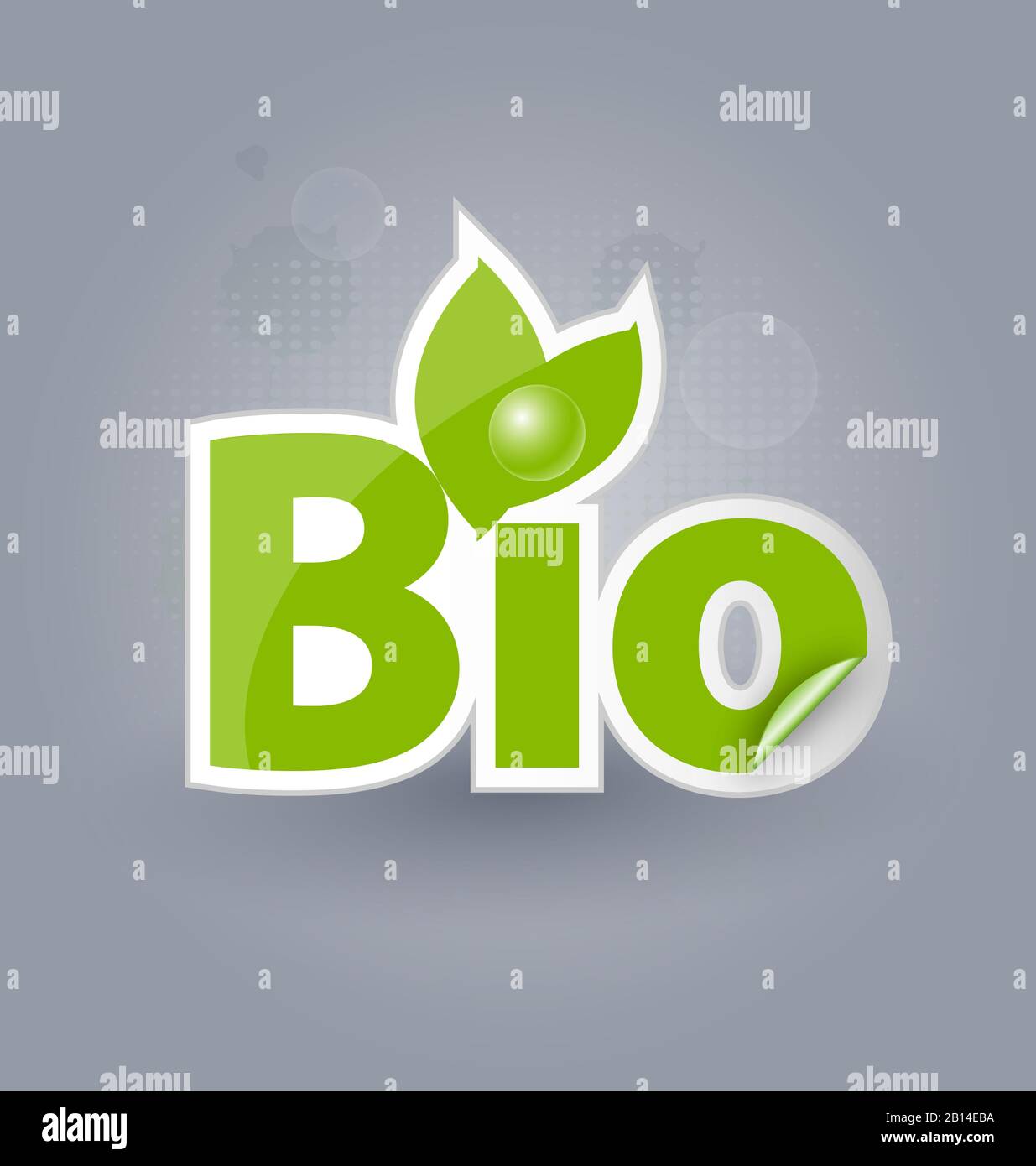 Bio background with selfadhesive bio sticker for creative design Stock ...