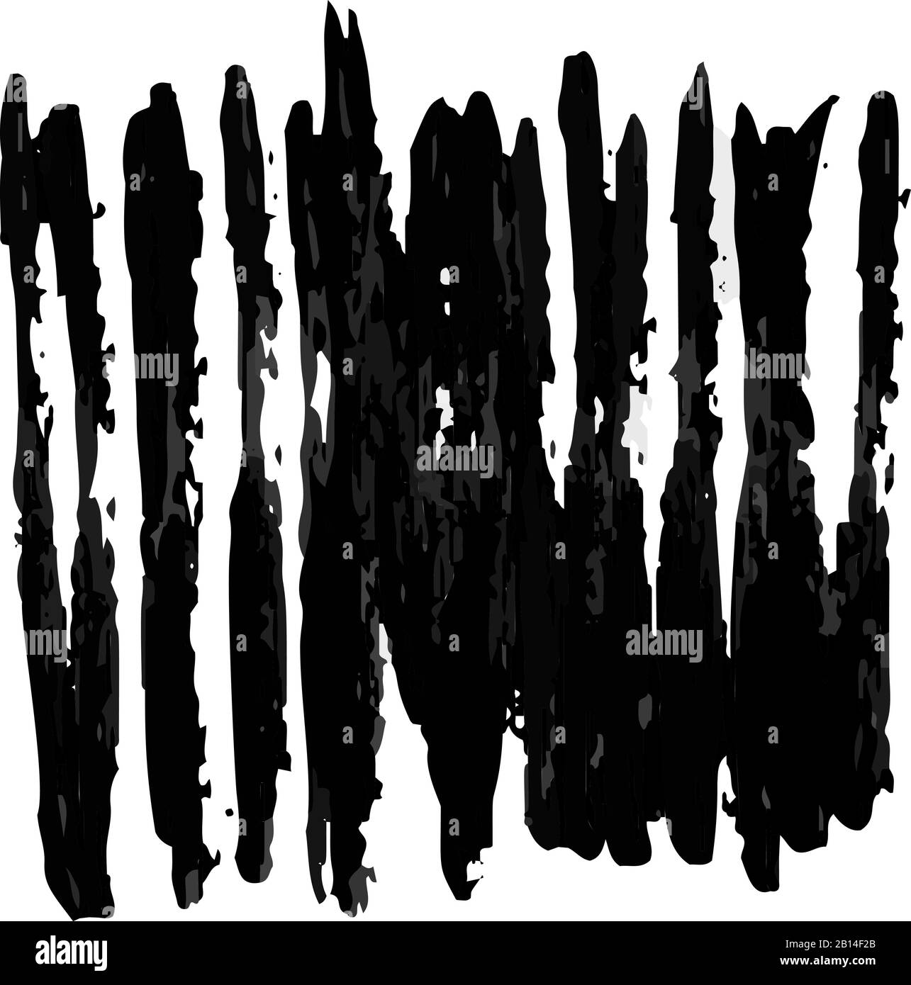 This is a illustration of Variation of handwritten vertical brush line ...