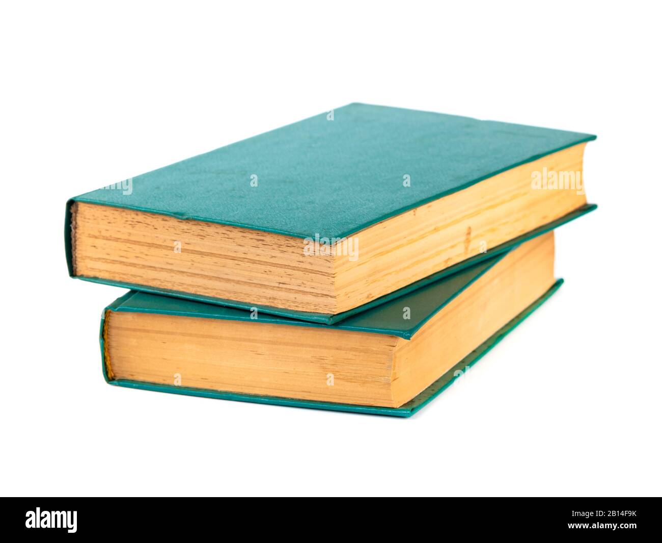 Two old books isolated on a white background. Education Stock Photo - Alamy