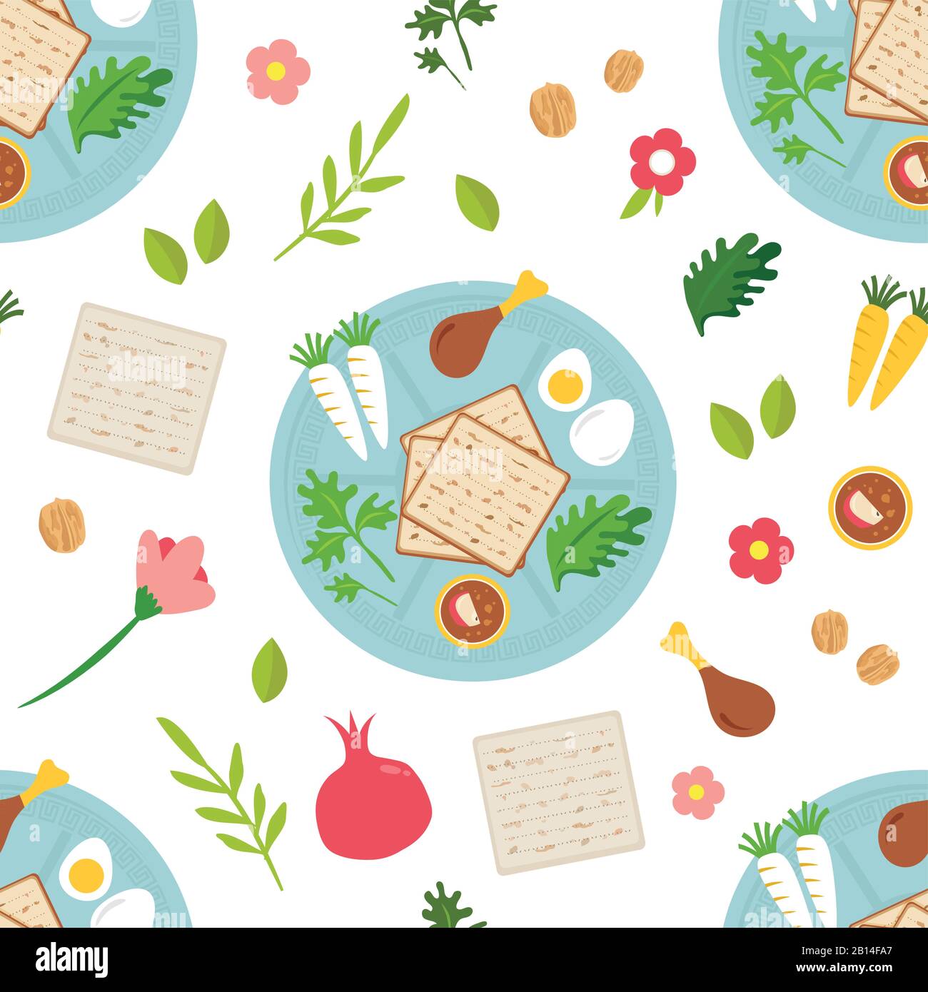 Pesah celebration concept , jewish Passover holiday seamless pattern ...
