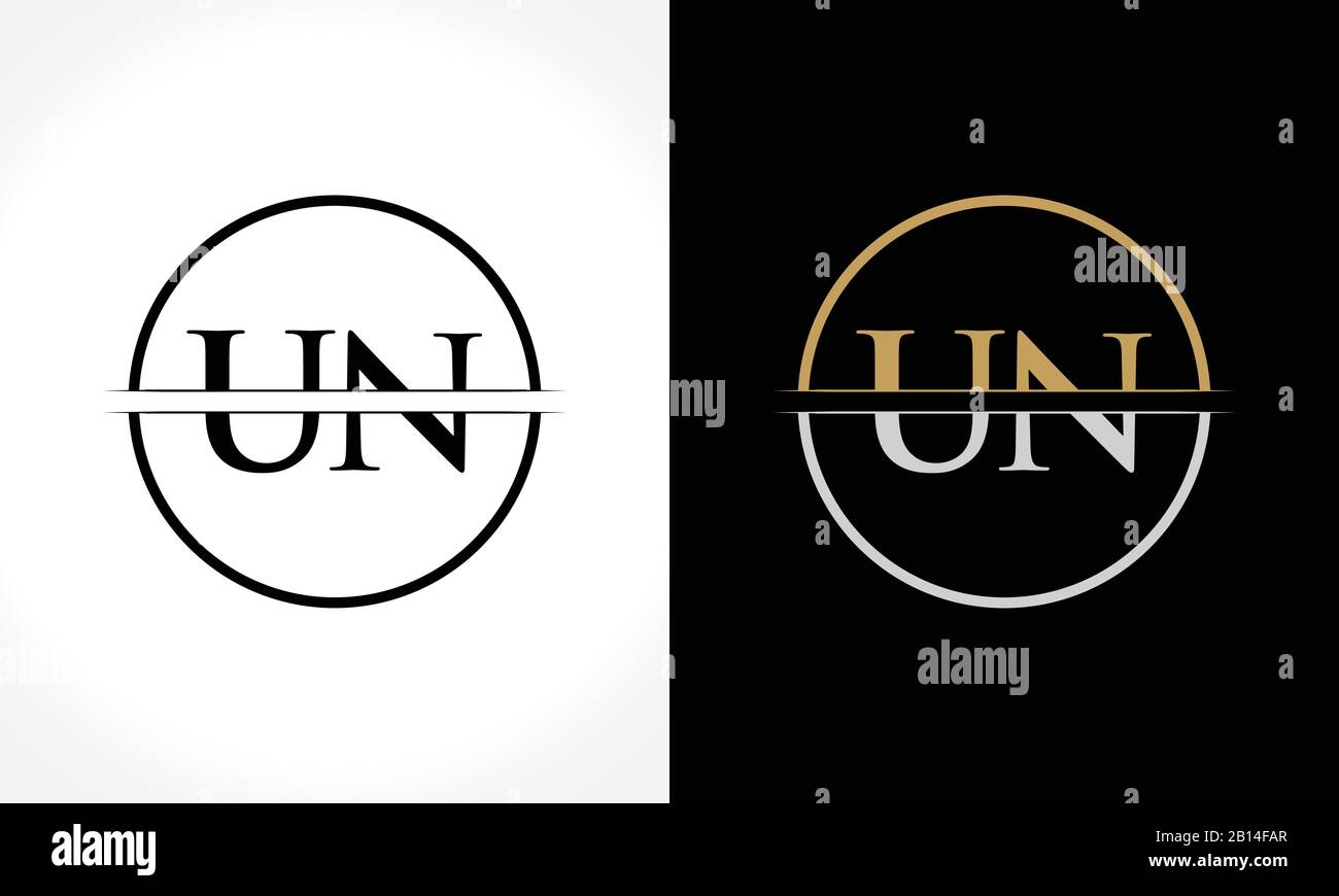 Initial Letter UN Logo Design Vector Template. UN Letter Logo Design ...