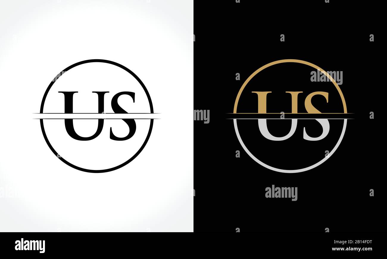 Initial Letter US Logo Design Vector Template. US Letter Logo Design ...