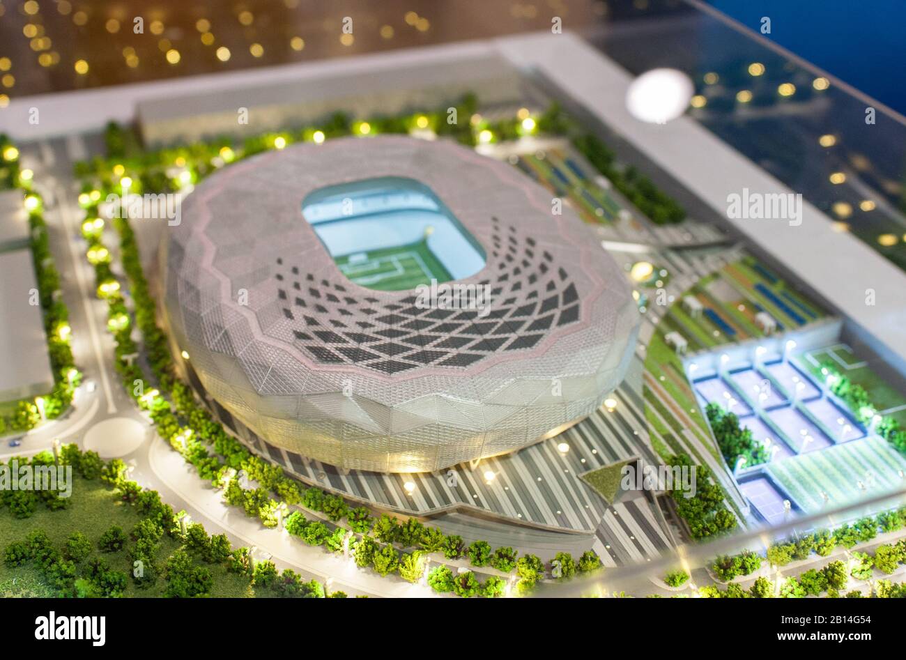 December 4, 2017 Moscow, Russia. The mock-up of the Qatar Foundation ...