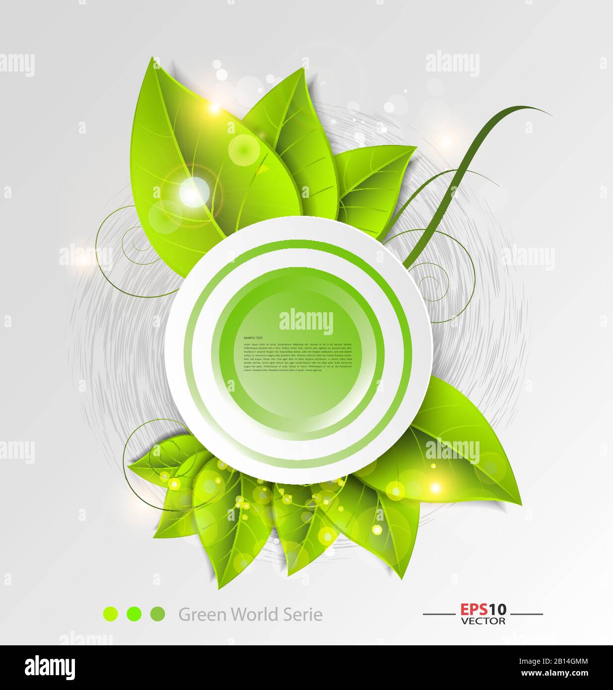 Fresh leaves vector background template for creative design tasks Stock ...