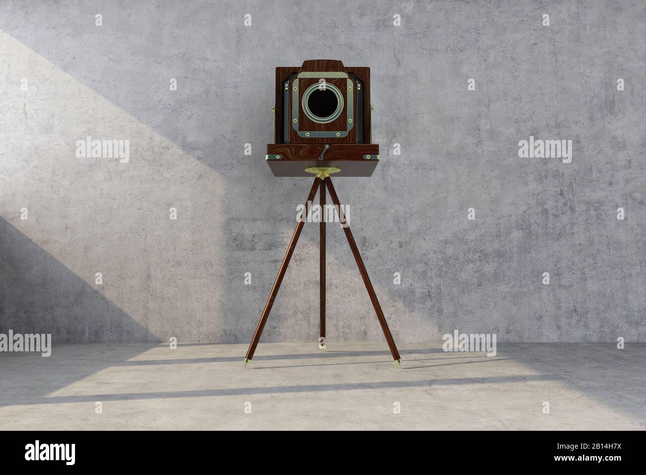 tripod retro camera front view. 3d rendering Stock Photo - Alamy