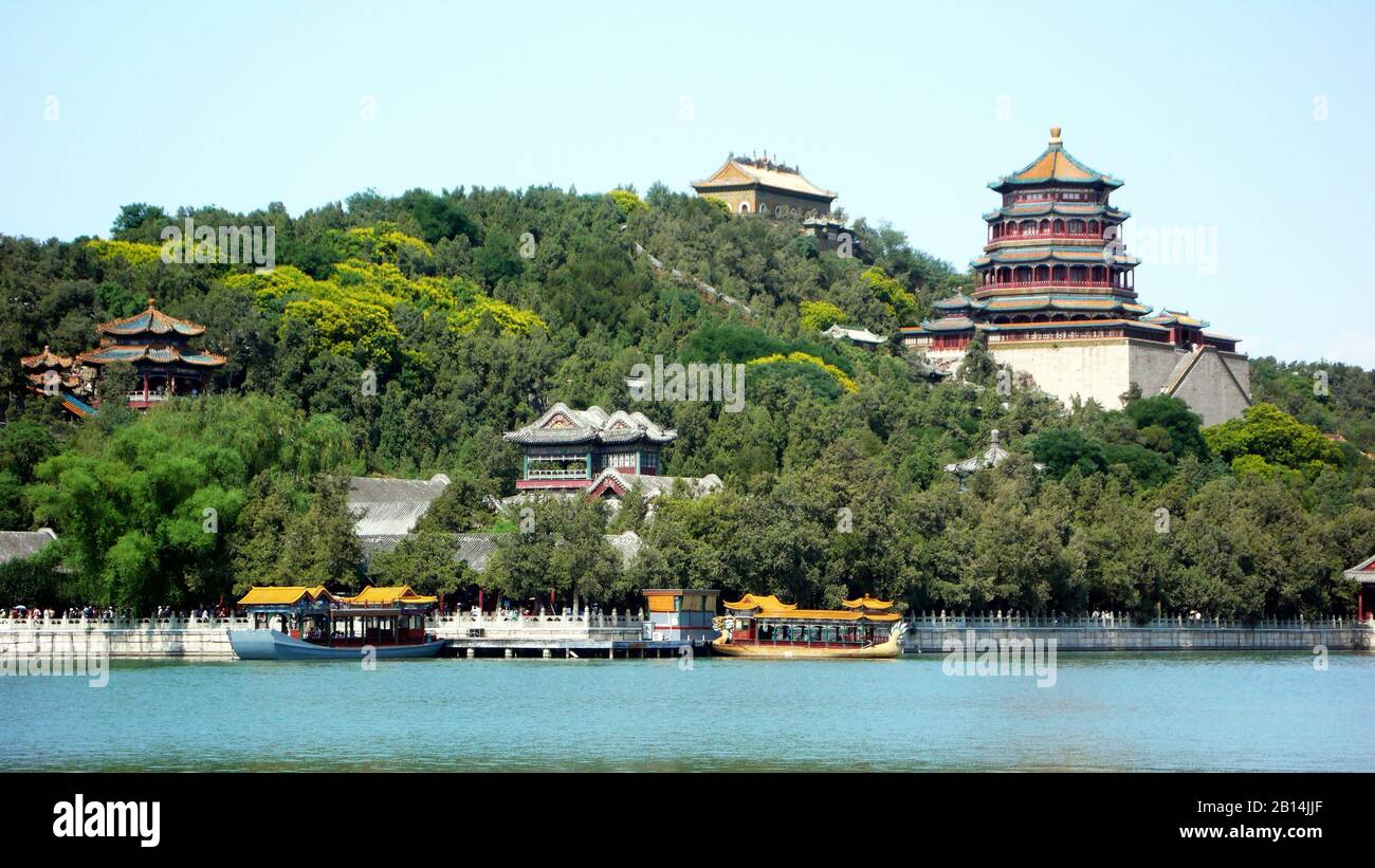 Summer Palace in Beijing, China, the imperial gardens of the Qing ...