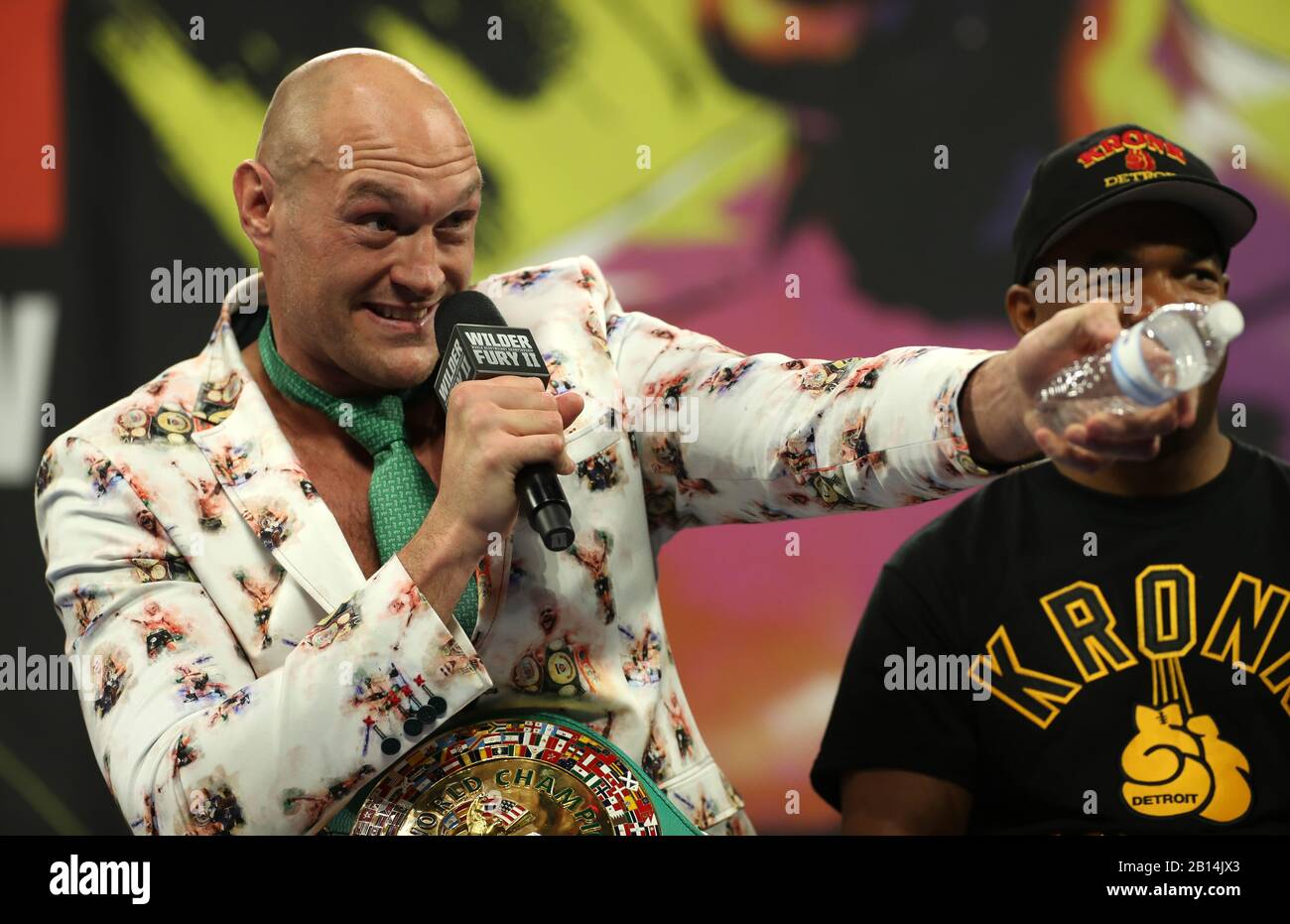 Tyson Fury during the post-fight press conference at the MGM Grand, Las ...