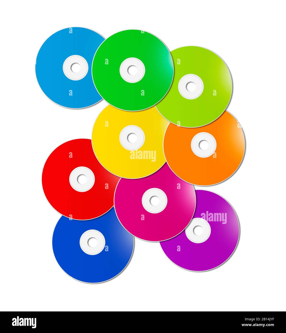 Colorful rainbow CD - DVD range isolated on white background - mockup ...